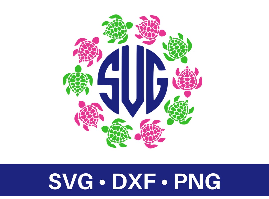 Sea Turtle Monogram Frame | Sea Turtle Monogram | Sea Turtle SVG| Sea ...