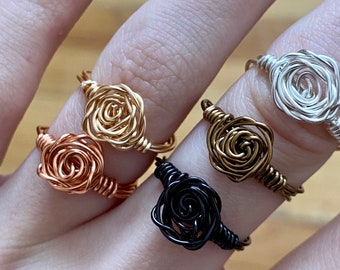 Wire Flower Ring - Etsy