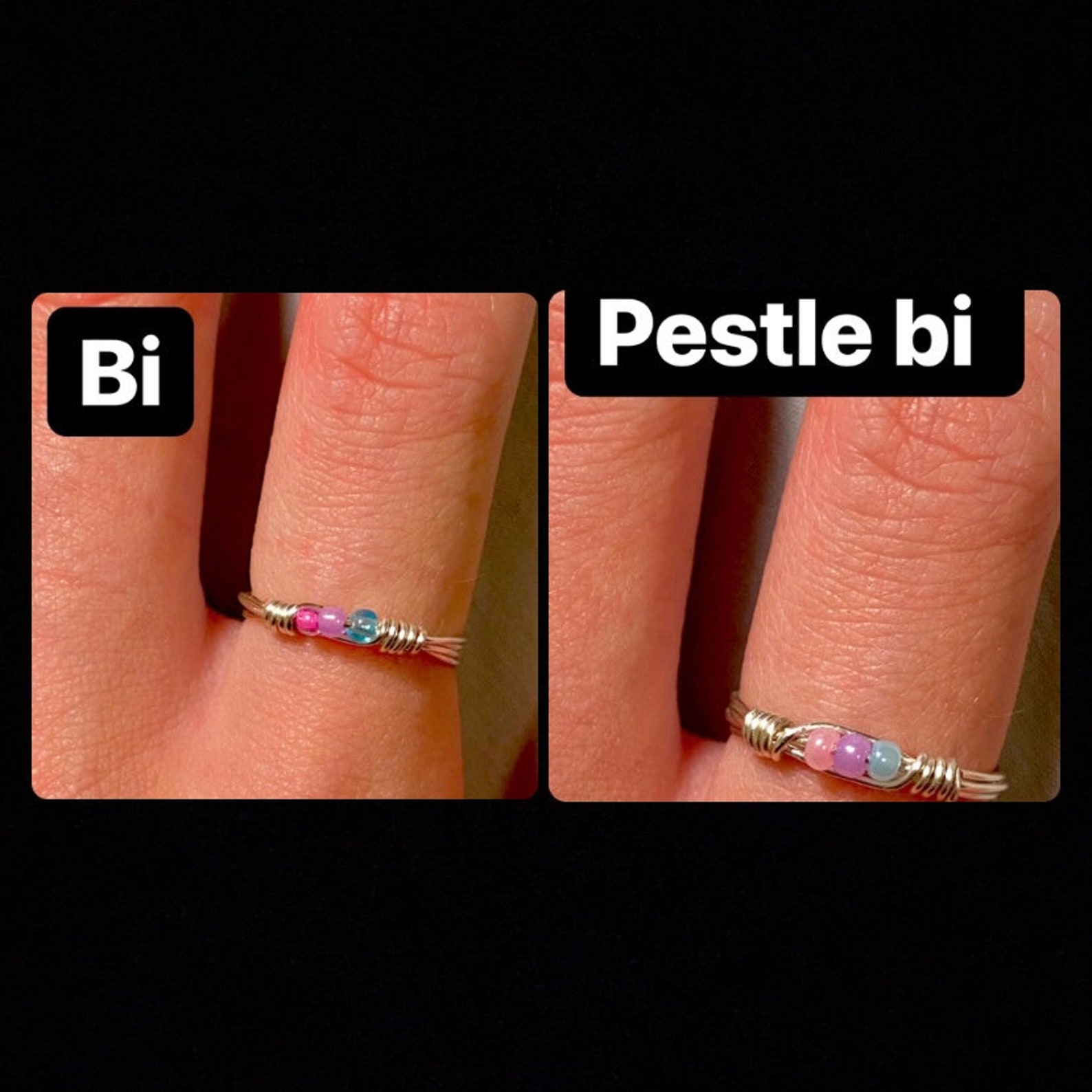 Pride Rings Wire Rings Beaded Jewerly Lgbtq Jewerly Pride - Etsy