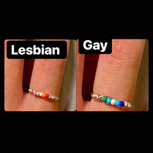 Pride Rings, Wire Rings Beaded Jewerly, Lgbtq Jewerly Pride Flags Non ...