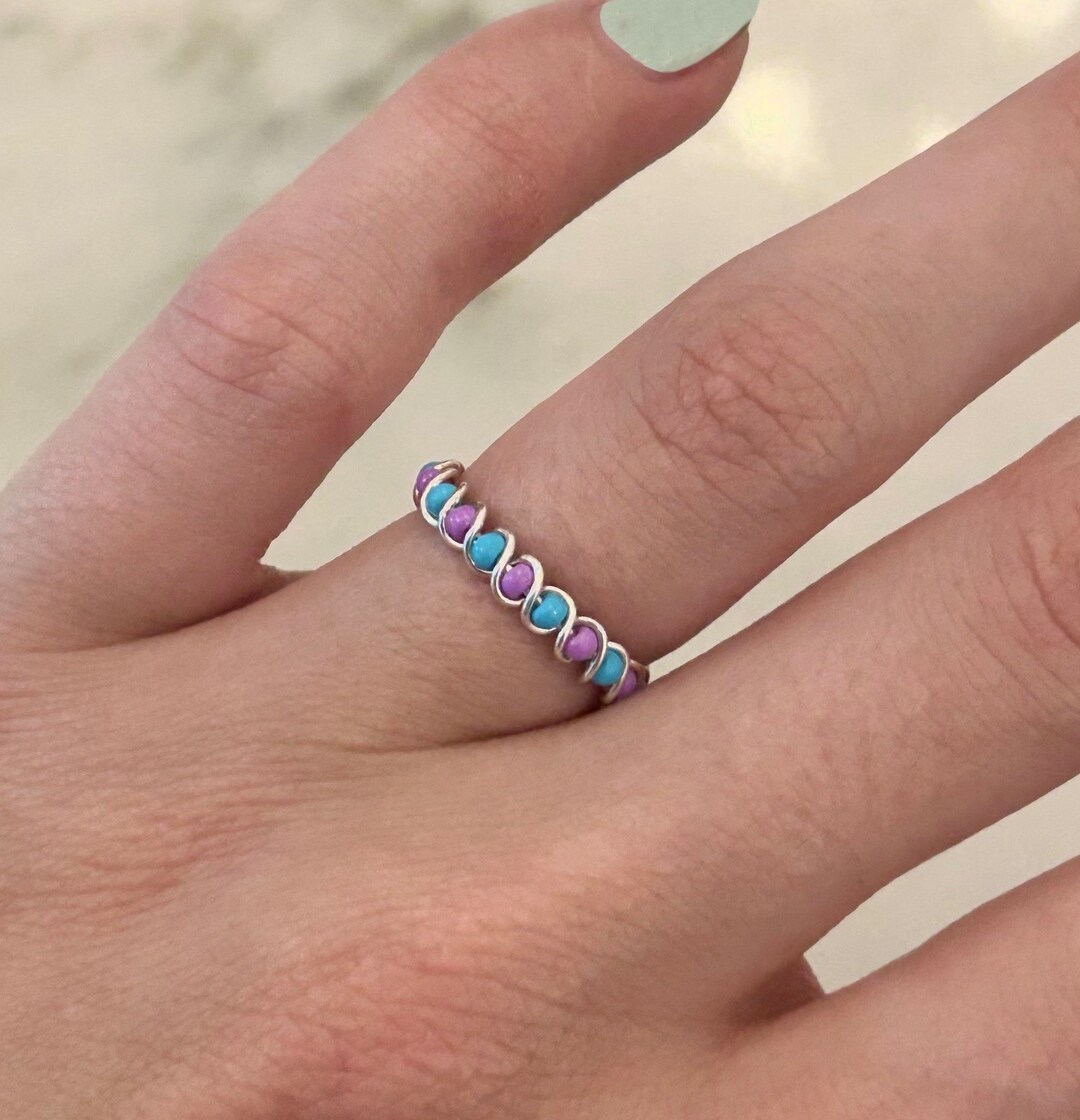 Suicide Awareness Ring, Mental Health Jewelry, Divide Prevention, Beaded Handmade, Proceeds to ...