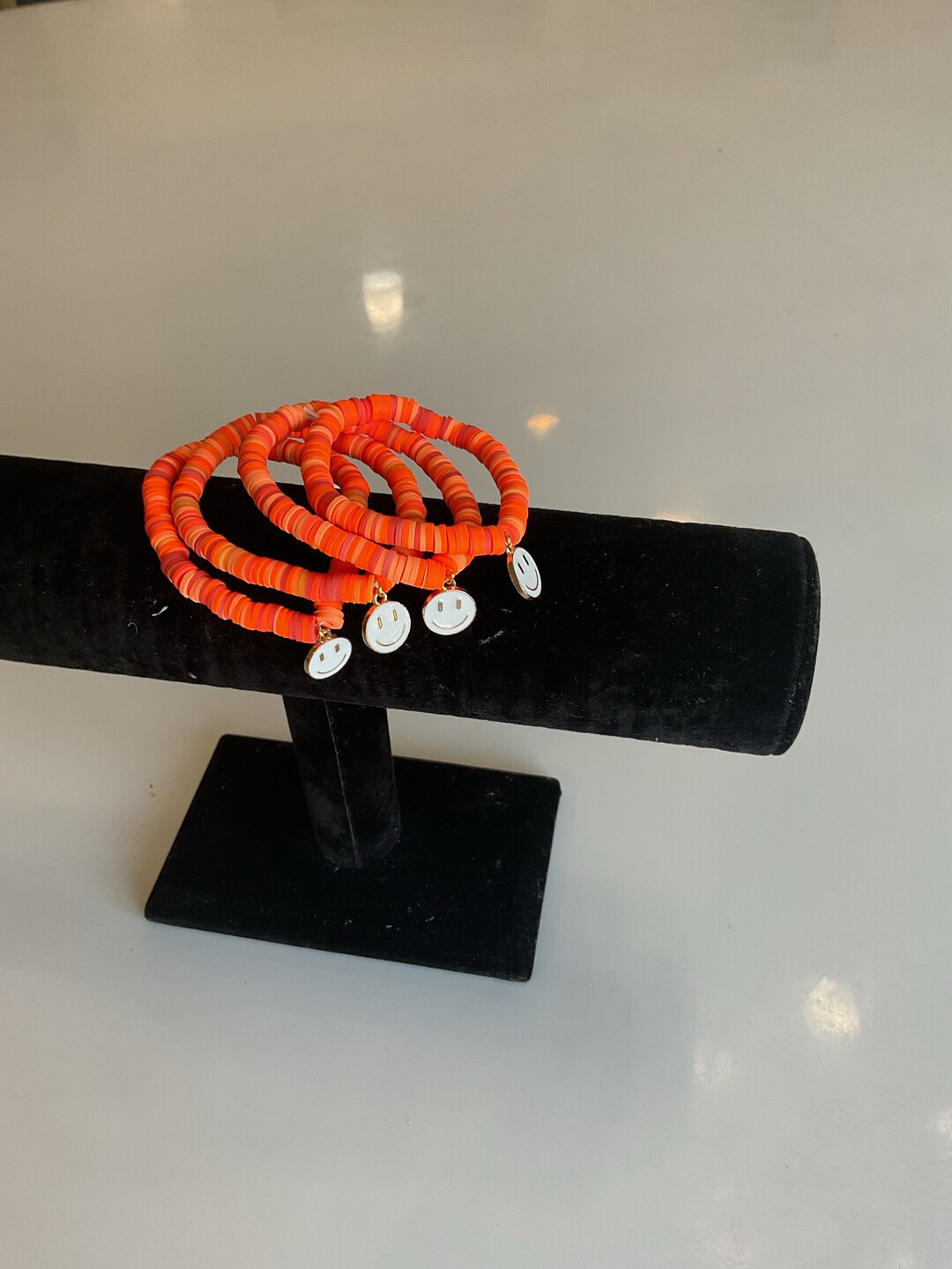Orange Dangling Smiley Face Bracelet (sold Individually) - Etsy