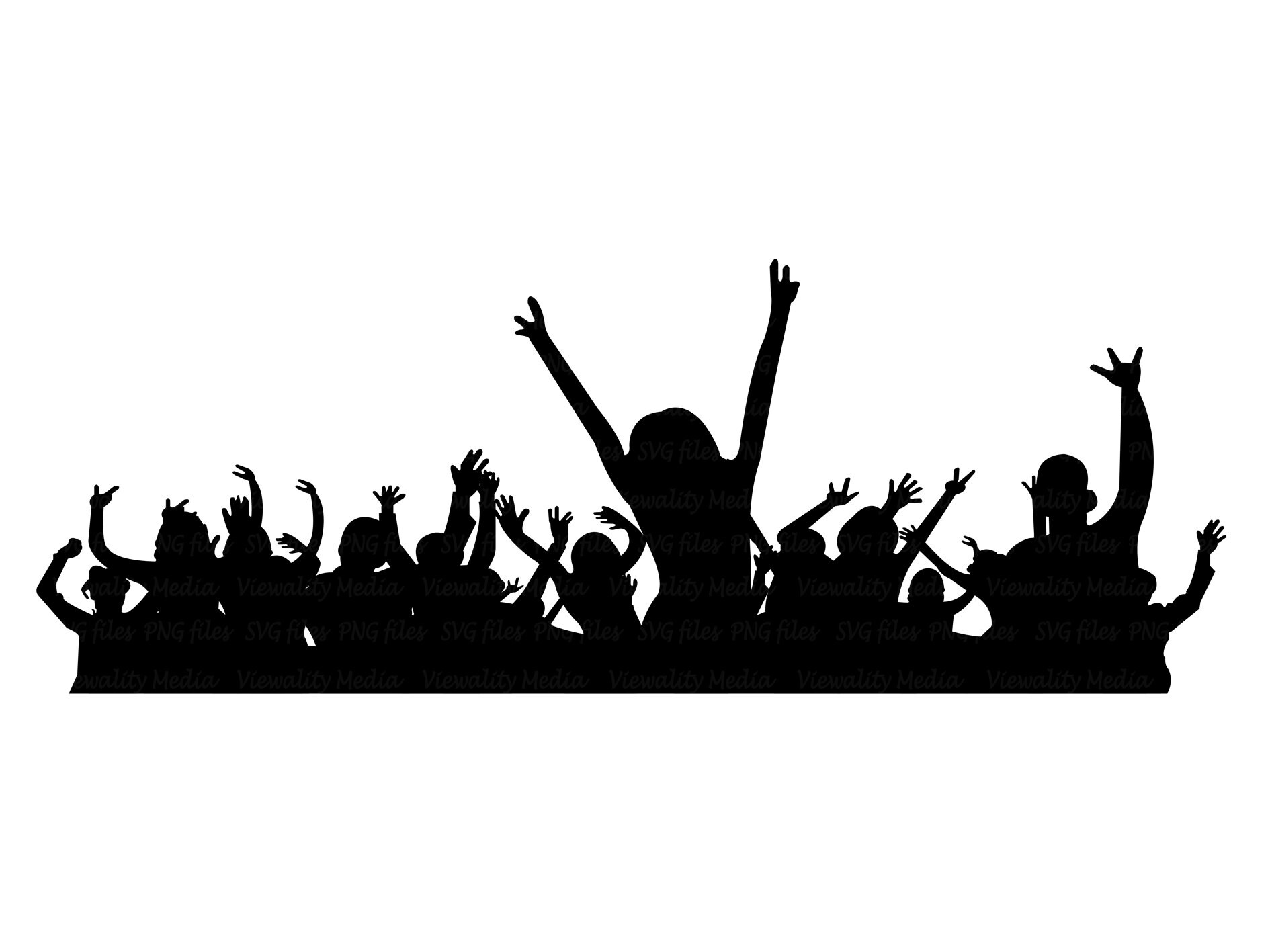 BLACK Cheering Crowd Instantly Downloadable Transparent - Etsy