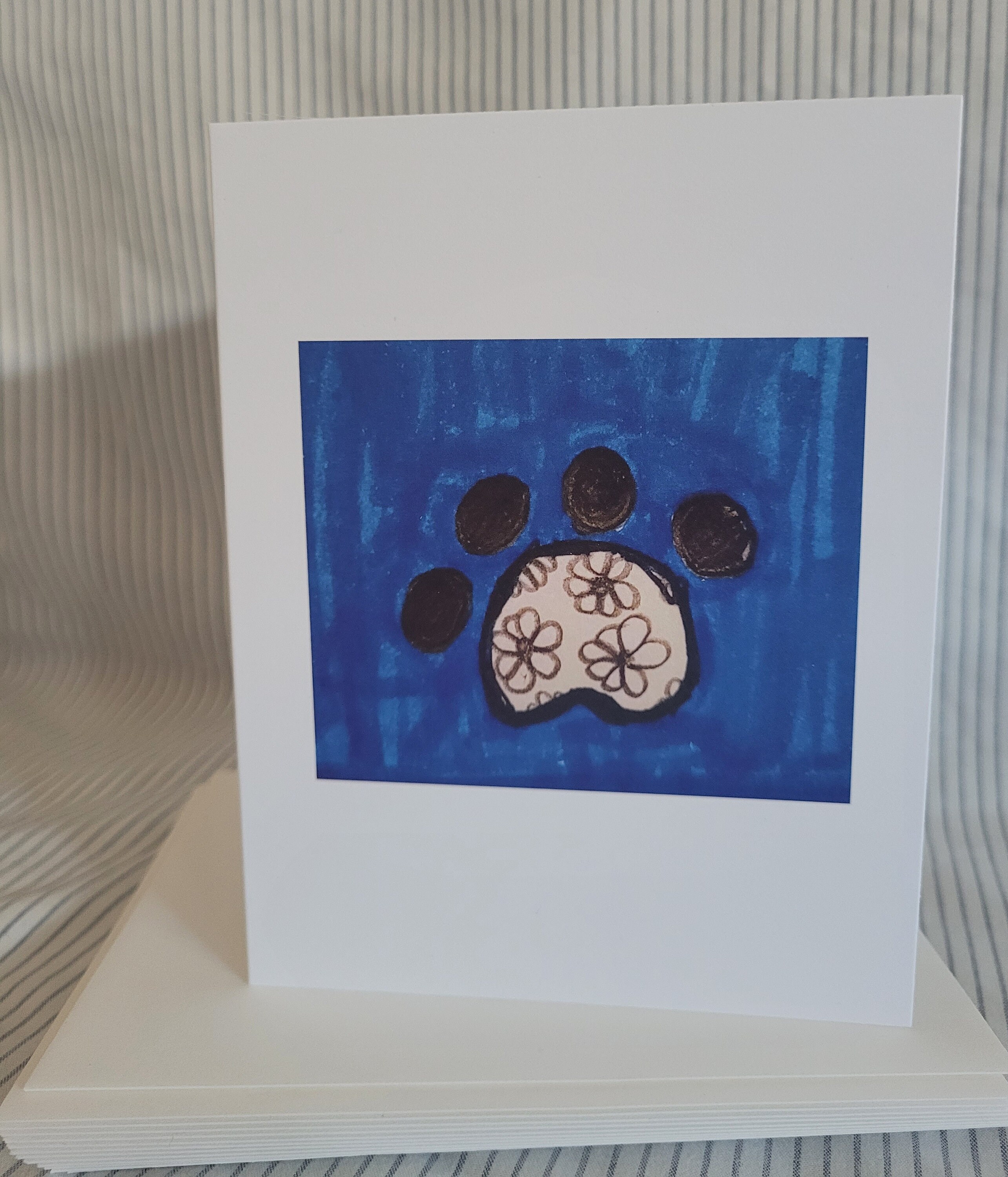 Paw Print Blank Notecard - Etsy