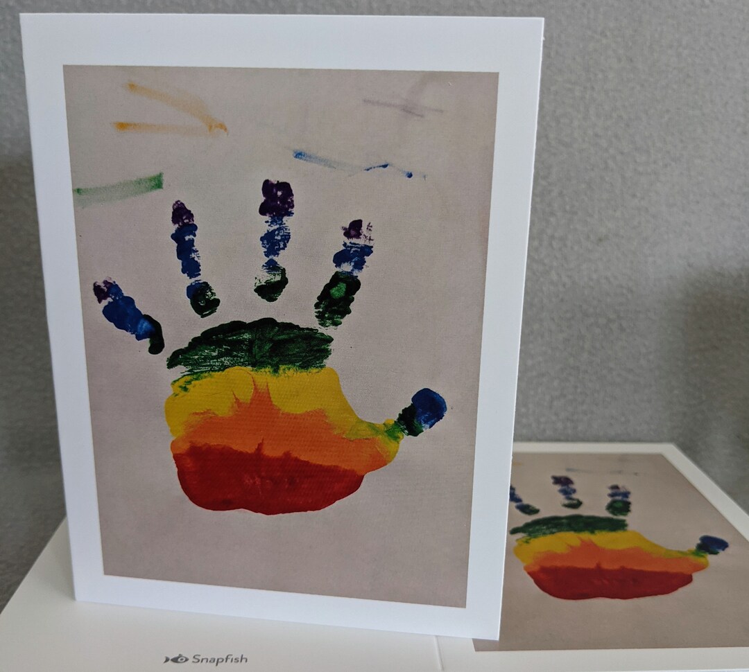 Rainbow Hand Note Card - Etsy