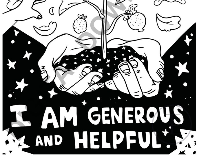 DIGITAL Download Mental Health Self Care Affirmations Coloring Page for ...