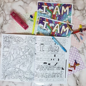 I AM AFFIRMATIONS Coloring Book for Boosting Confidence Self - Etsy