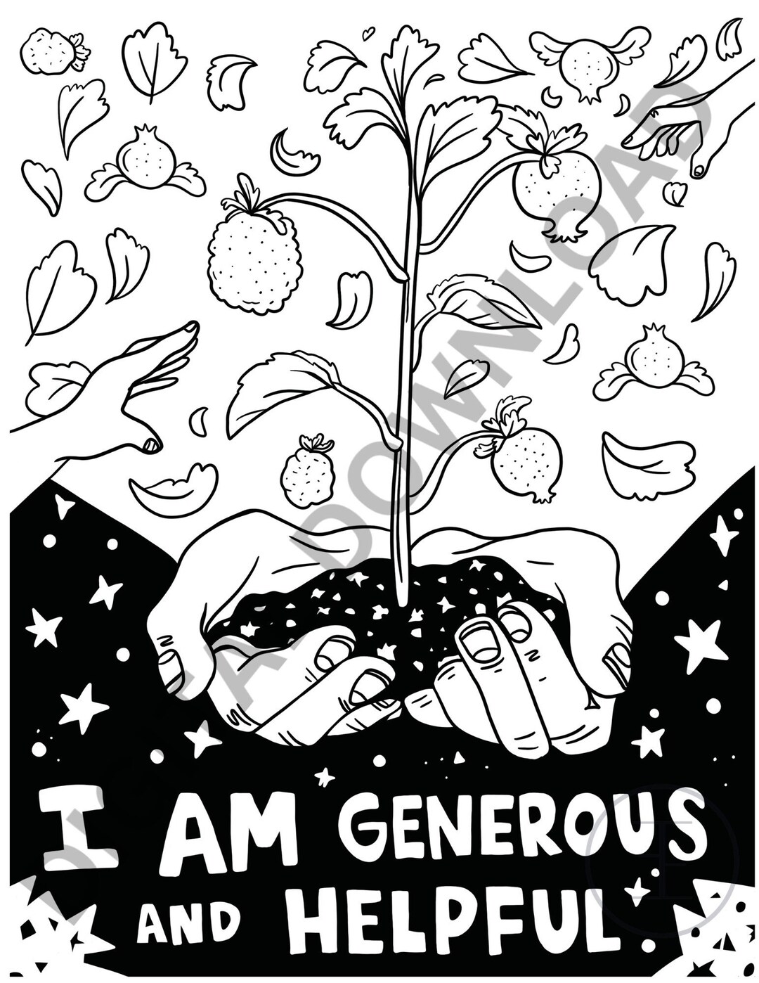 DIGITAL Download Mental Health Self Care Affirmations Coloring Page for ...