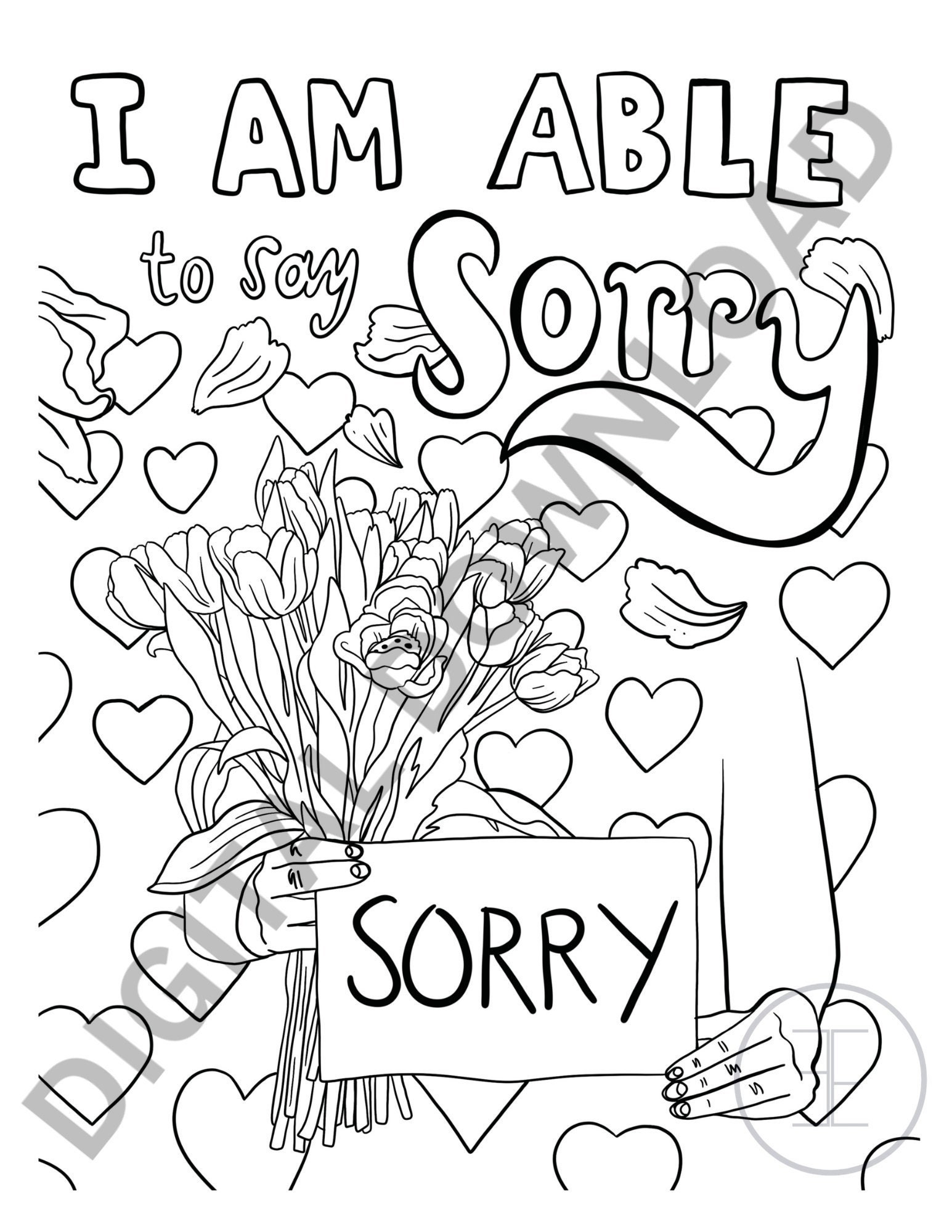 DIGITAL Download Mental Health Self Care Affirmations Coloring Page for ...