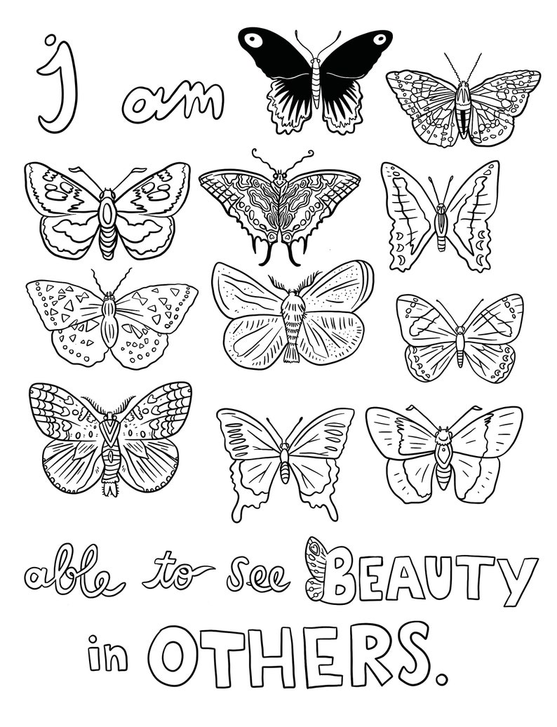 I AM AFFIRMATIONS Coloring Book for Boosting Confidence Self - Etsy