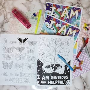I AM AFFIRMATIONS Coloring Book for Boosting Confidence Self - Etsy