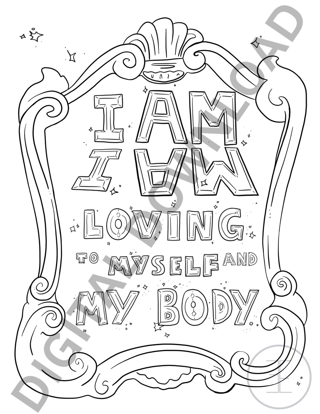 DIGITAL Download Mental Health Self Care Affirmations Coloring Page for ...