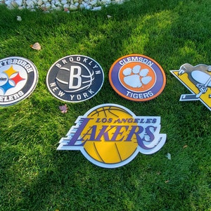Lakers Sports Logo Wooden Sign for Wall Décor Perfect Gift for Him, Man ...