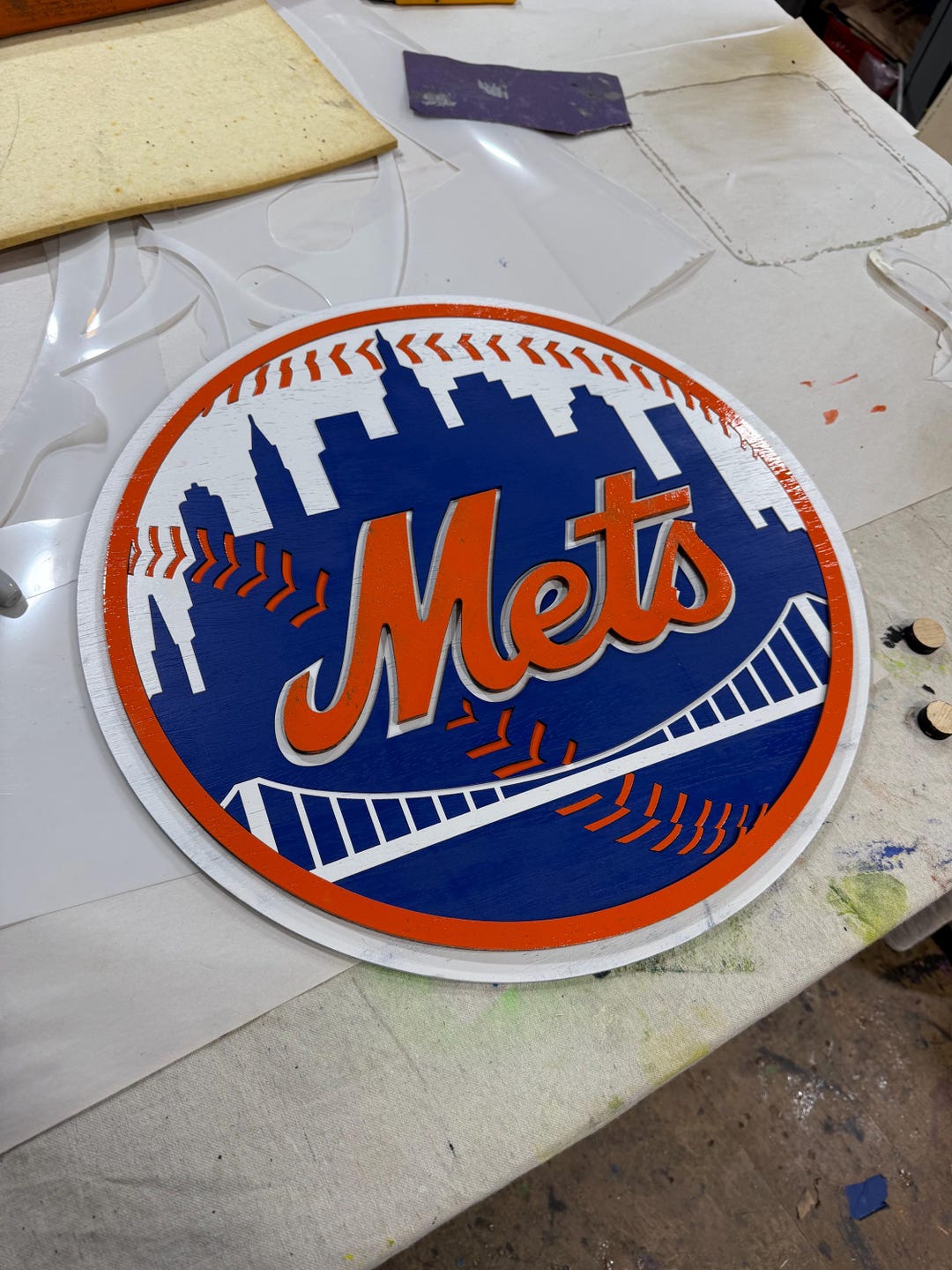 Mets Wooden Sports Logo Sign Wall Décor, Mets Wall Sign Personalized ...
