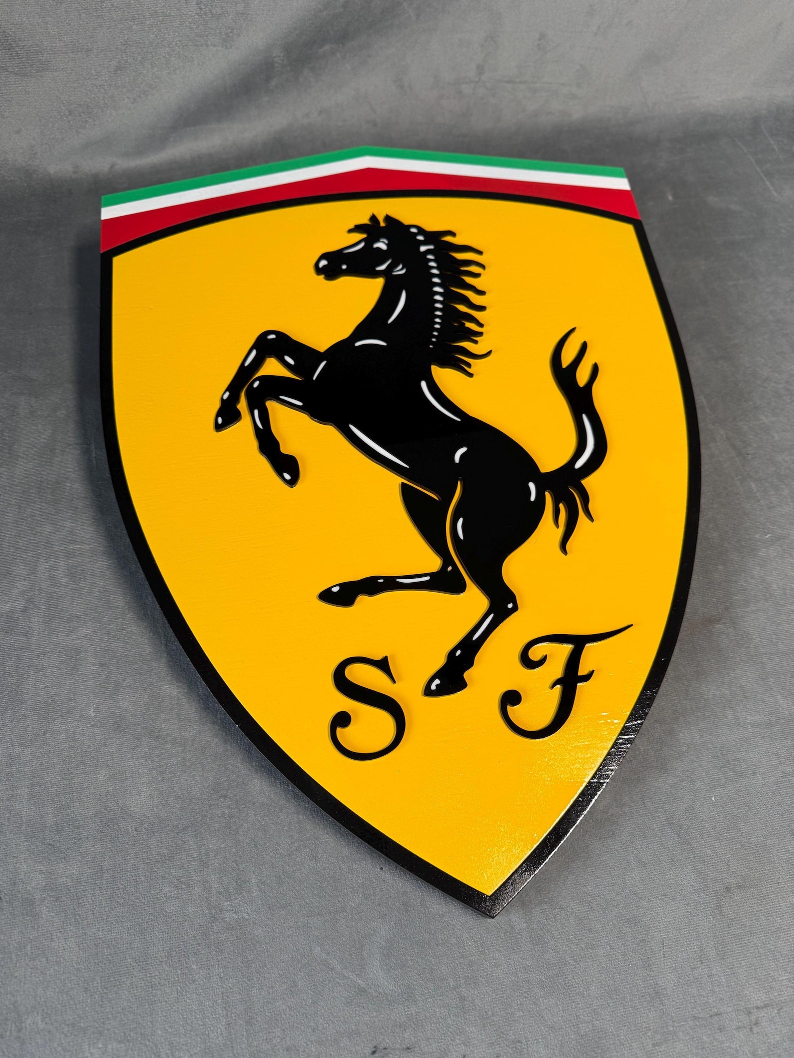 Personalized Ferrari Car Logo - Custom Hand Painted Laser-cut Birch ...