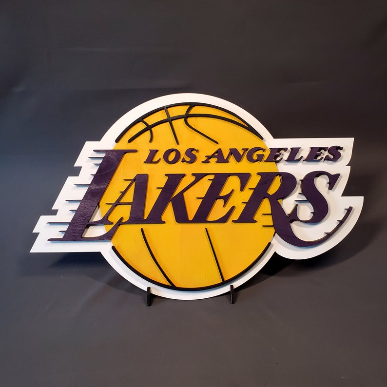 Lakers Sports Logo Wooden Sign for Wall Décor Perfect Gift for Him, Man ...
