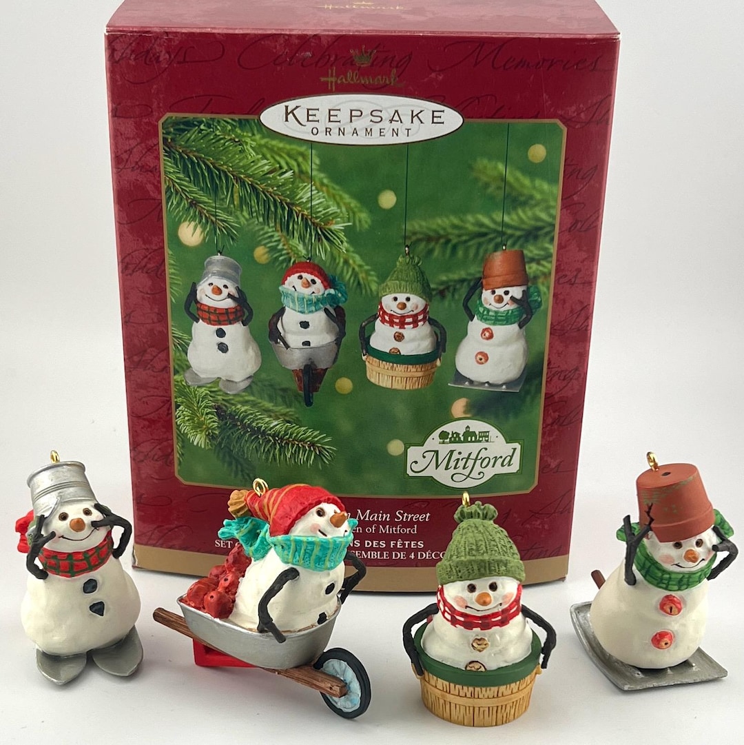 Set of 4 Hallmark 2000 Christmas Ornaments Race Down Main Street ...