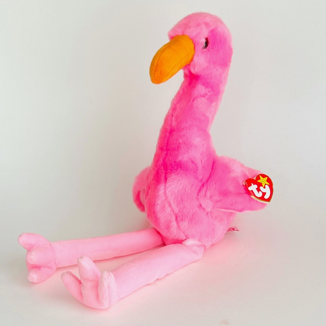 NWT 1998 Ty Beanie Buddy Pinky the Flamingo Stuffed Animal Plush Toy ...