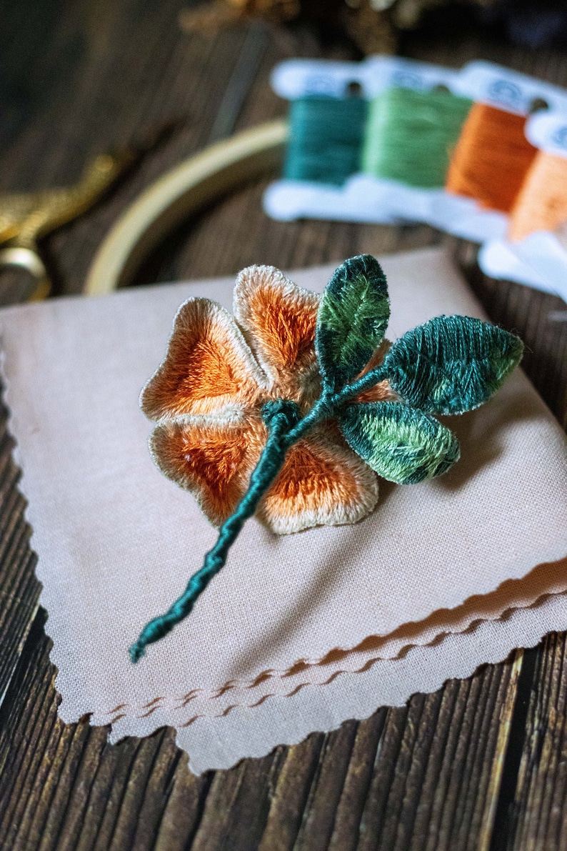 Hand Embroidery Pattern 3D Stumpwork Flower Botanical Digital Download ...