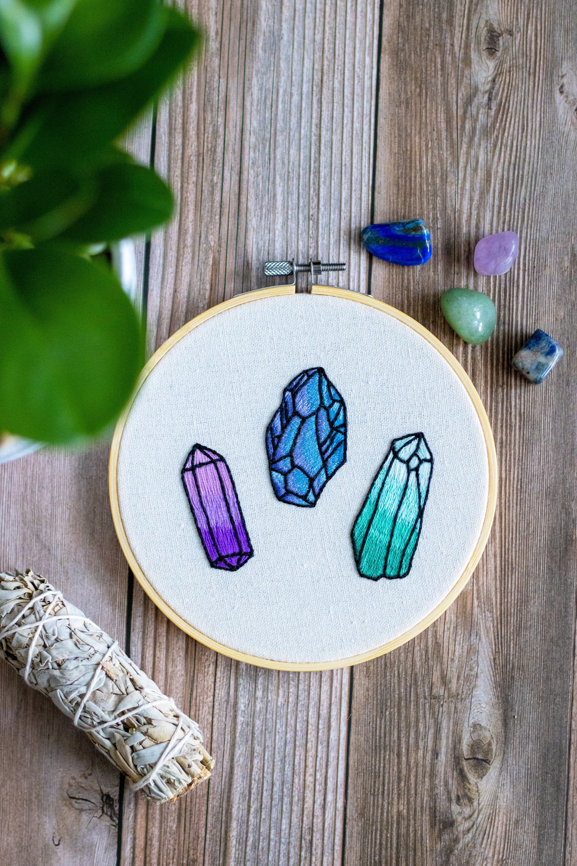Hand Embroidery Pattern Enchanted Crystals Beginner Friendly - Etsy