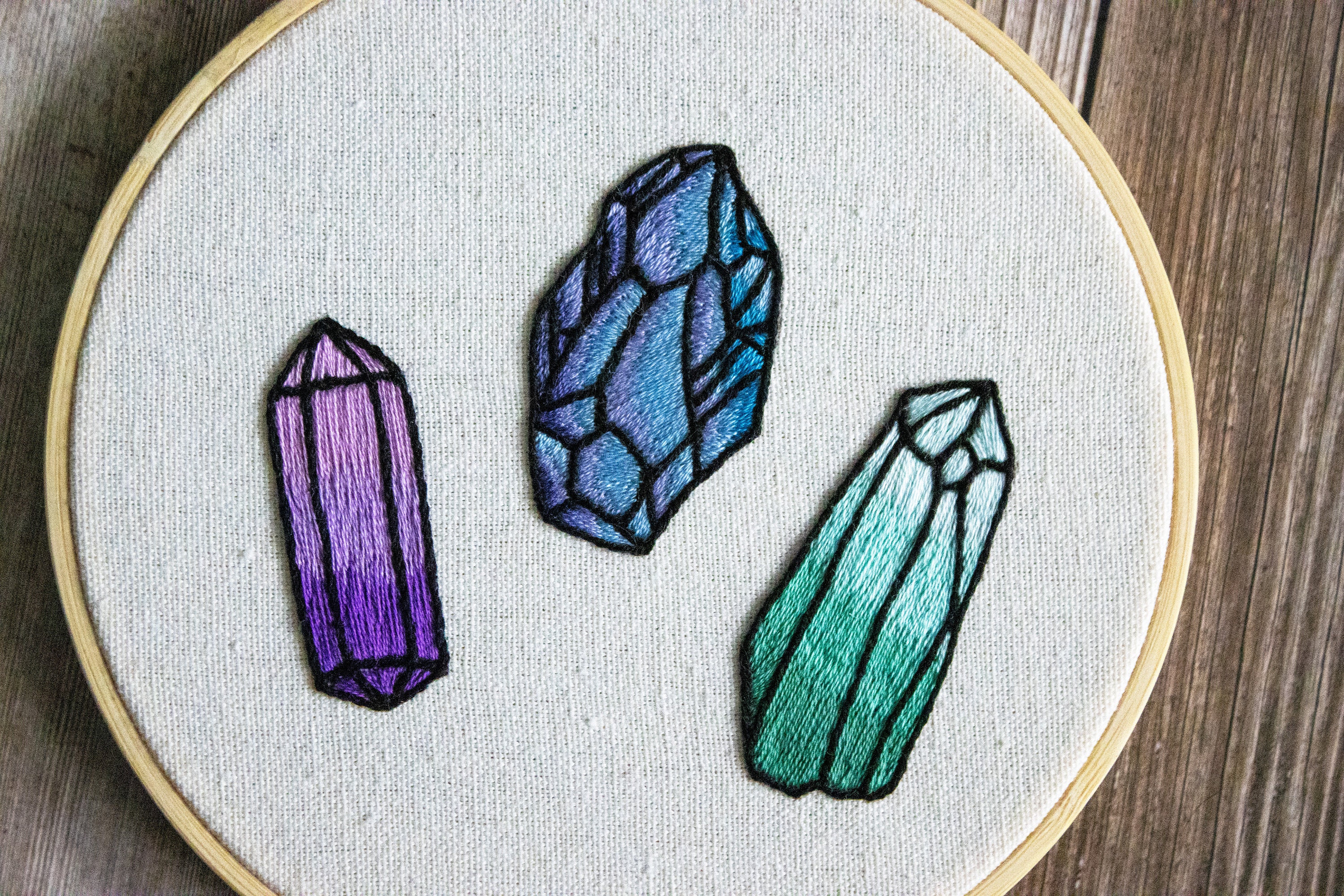Hand Embroidery Pattern Enchanted Crystals, Beginner Friendly, Digital ...