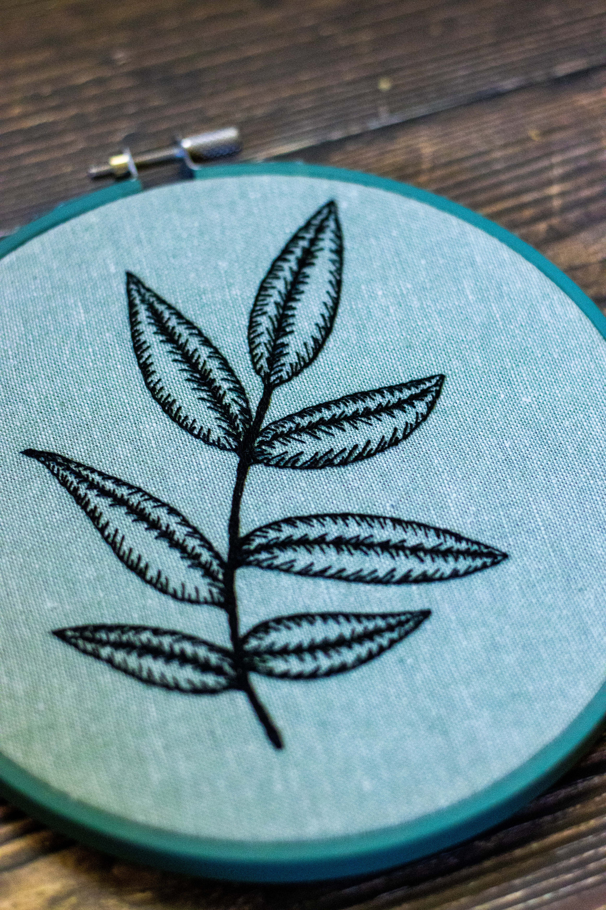 Hand Embroidery Pattern Green Botanical Leaf Digital Download PDF ...