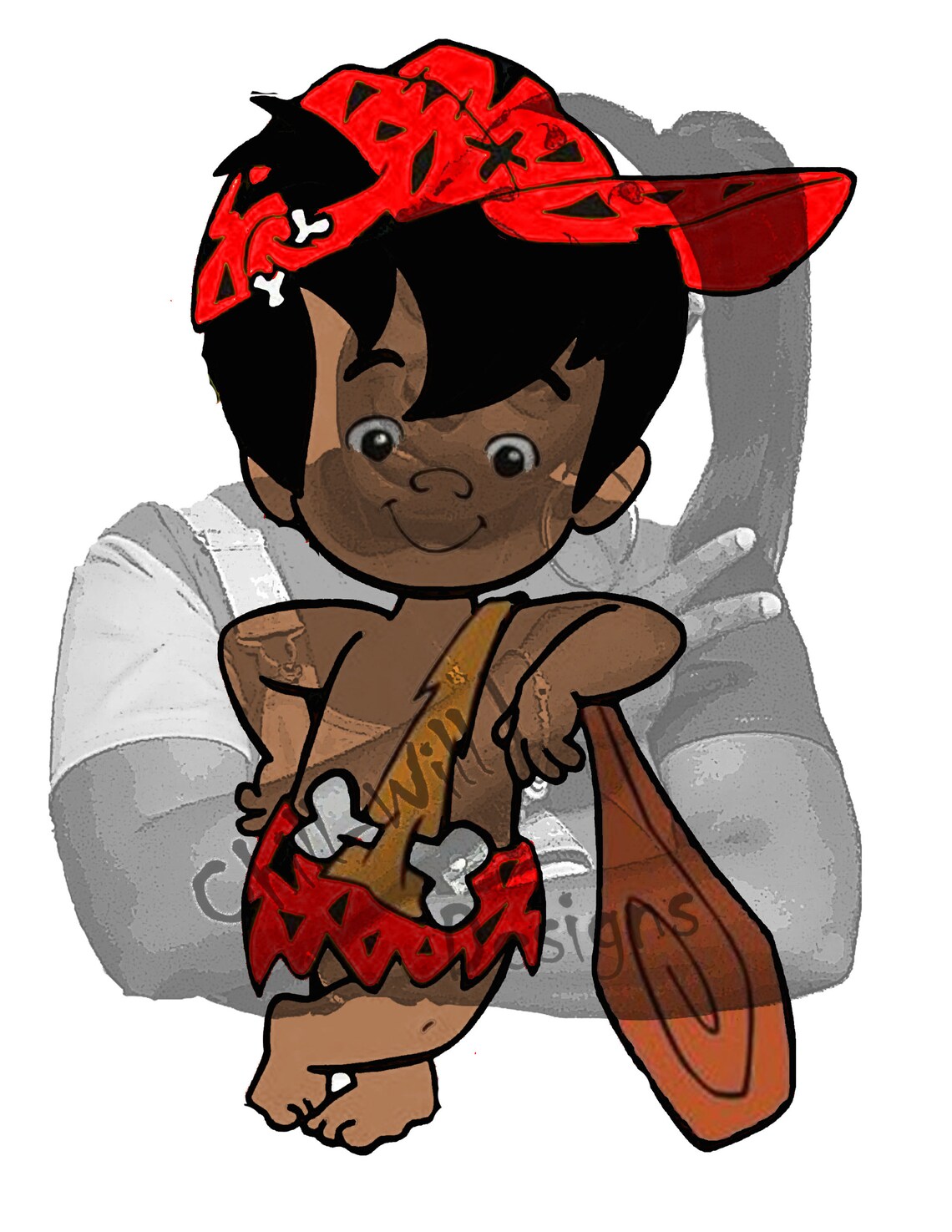 Bam Bam Rubble Inspired JPG PNG Red - Etsy