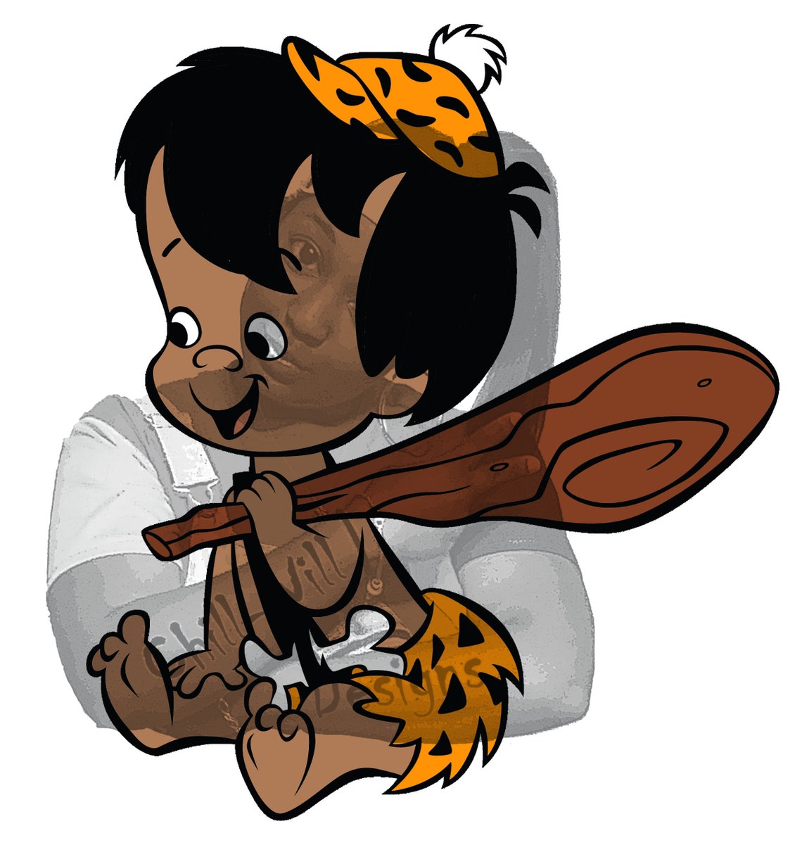 Bam Bam Rubble Inspired Sitting PNG JPG - Etsy