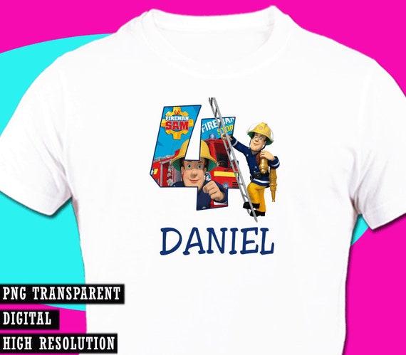 Fireman Sam Iron On Transfer Design For Birthday Shirt Iron On Transfer ...