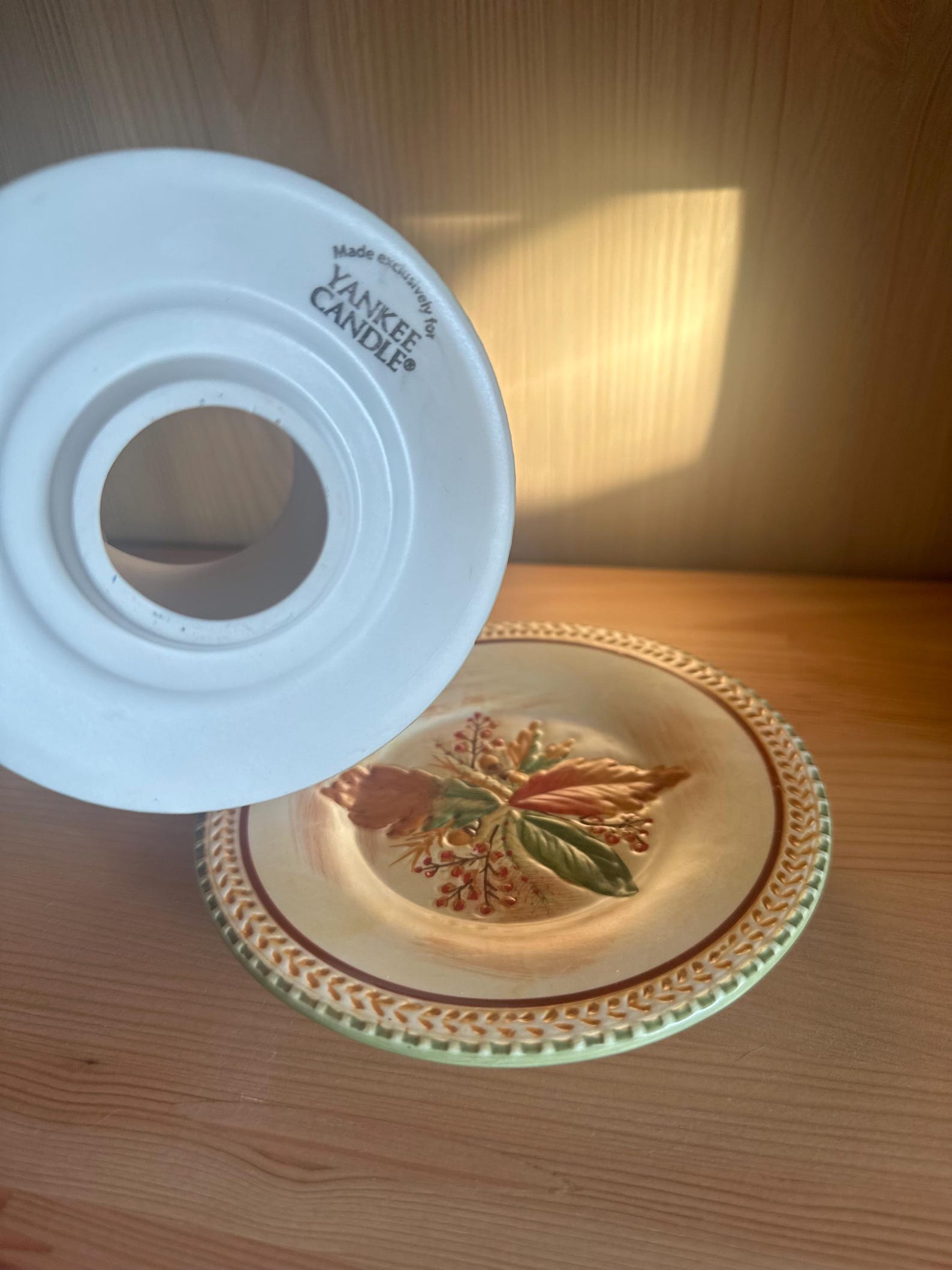Yankee Candle Small Ceramic Shade and Plate “bittersweet” Autumn Fall ...