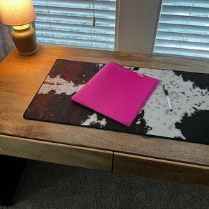 Cow Print Mouse Pad 31.50 X 15.50 EXTRA LARGE Western Office Decor ...