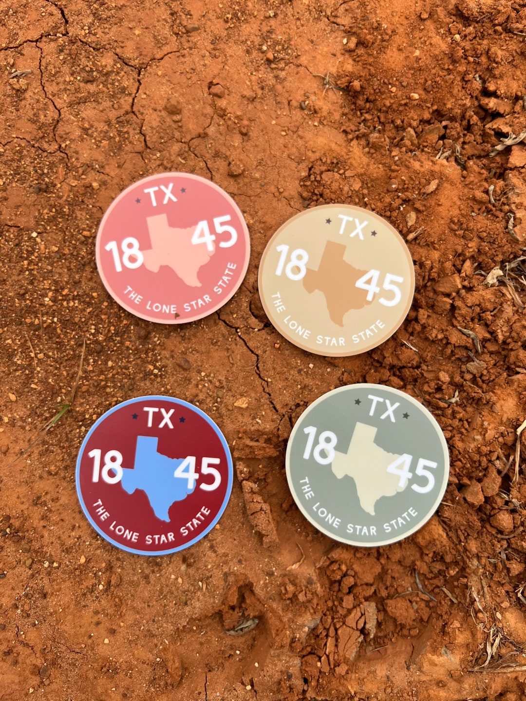 Texas 1845 Lone Star State Vinyl Sticker | 3" Round | Waterproof ...