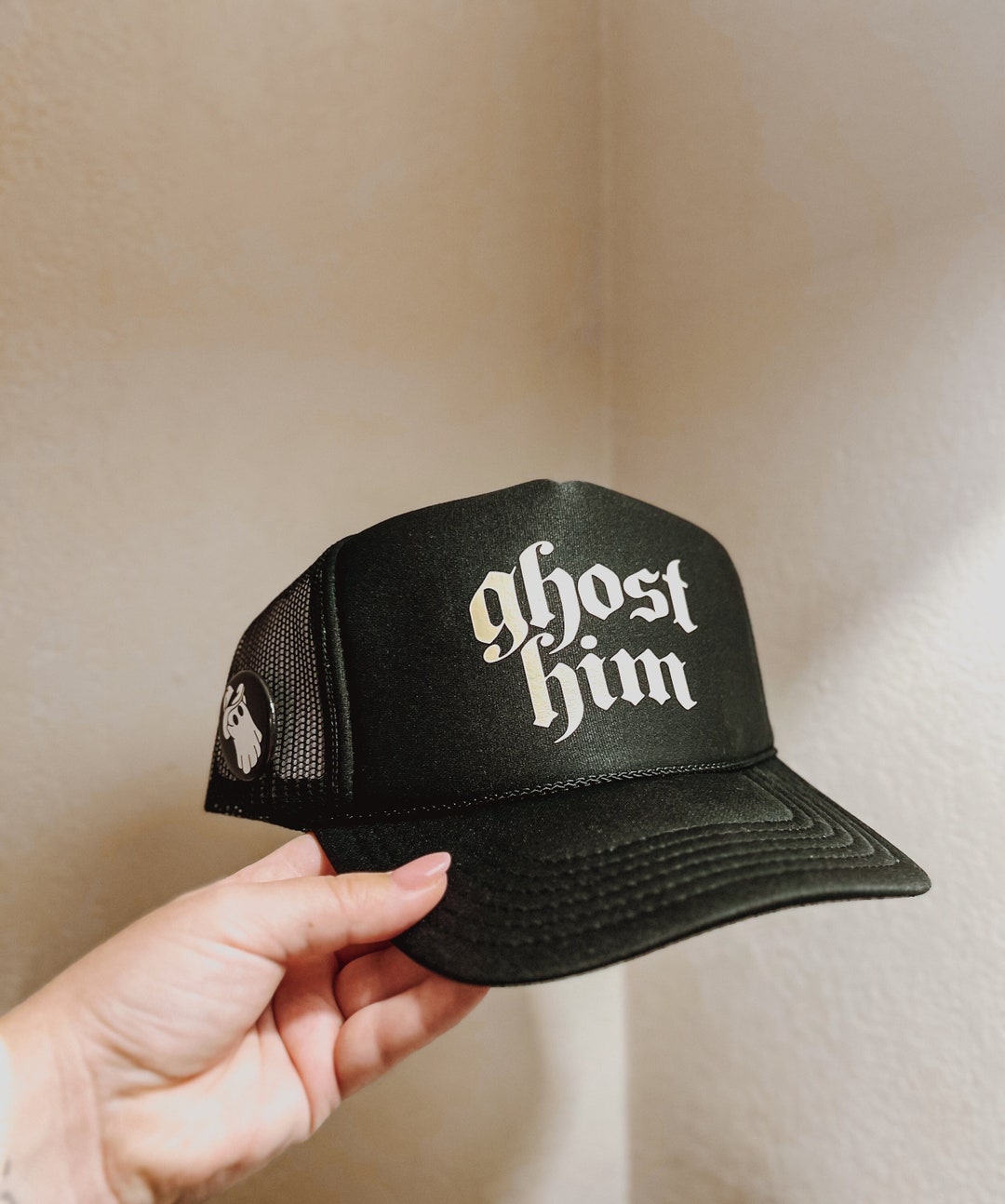 Ghost Him Trucker Snapback With Cowboy Ghostie Pin | Halloween Fall Hat | Yallternative Hat ...