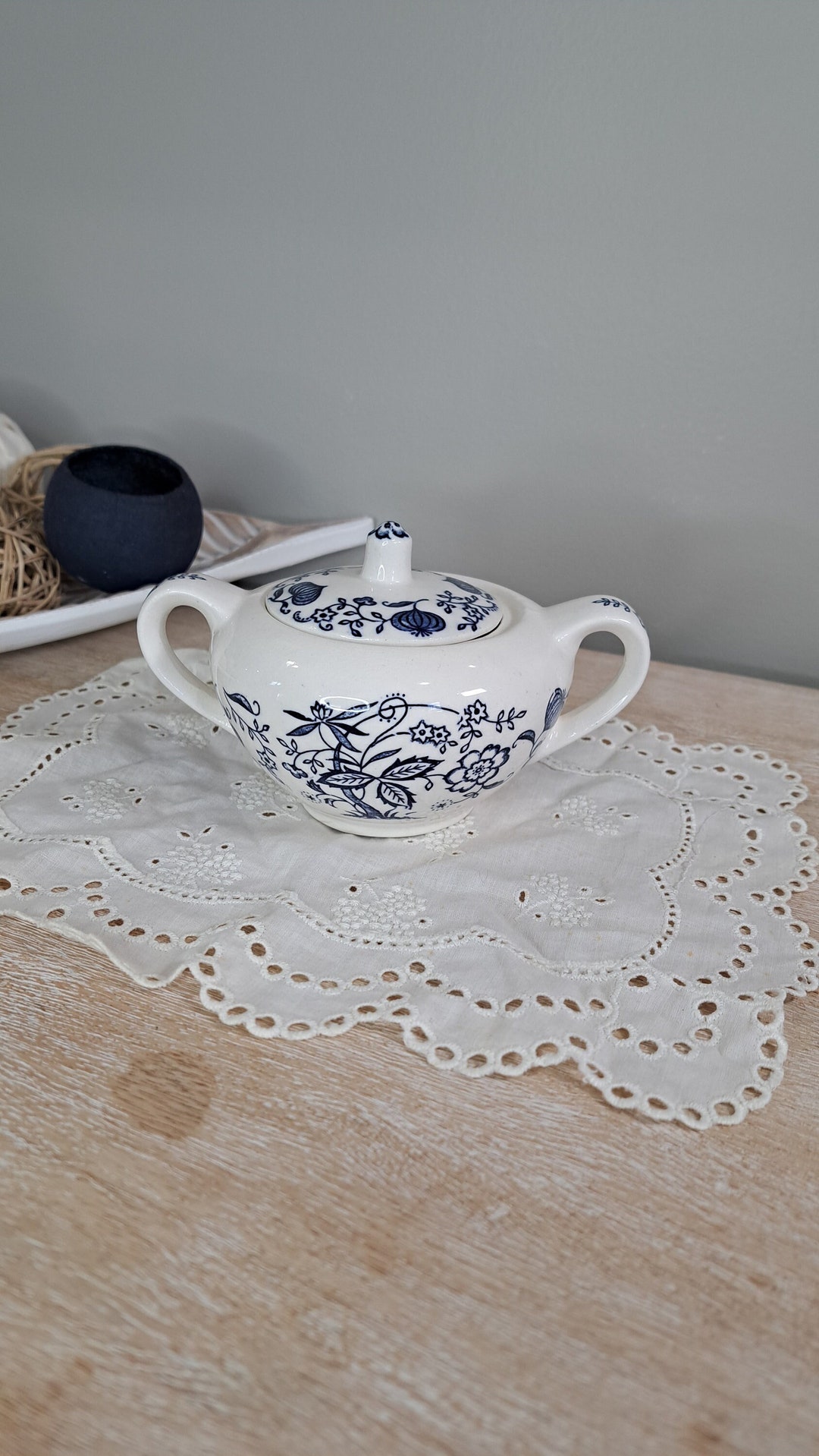 Blue Onion Mayfair Dinnerware Japan Sugar Bowl With Lid - Etsy
