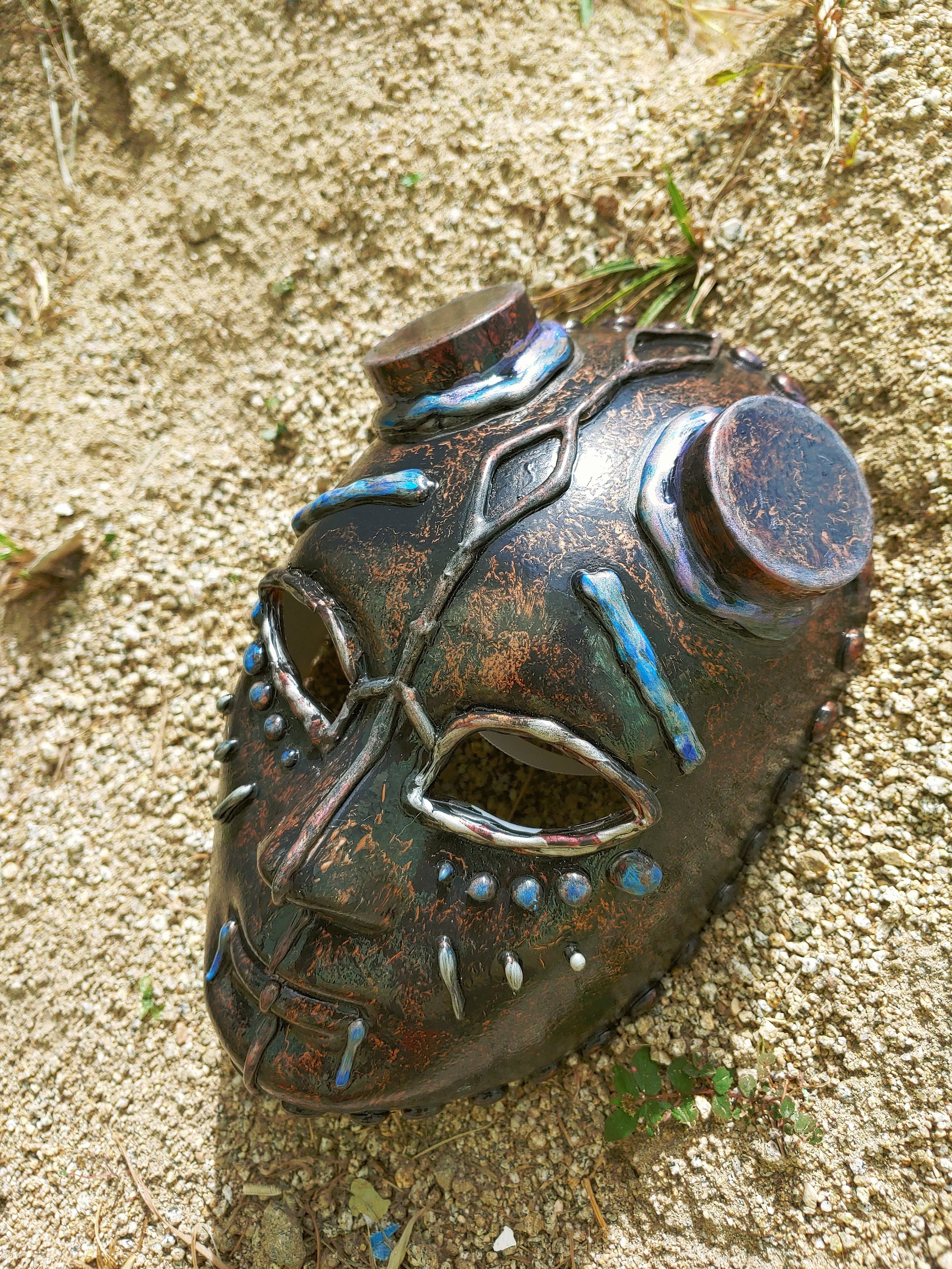Hand Painted Masquerade Sci-fi Mask Art Piece Wearable - Etsy