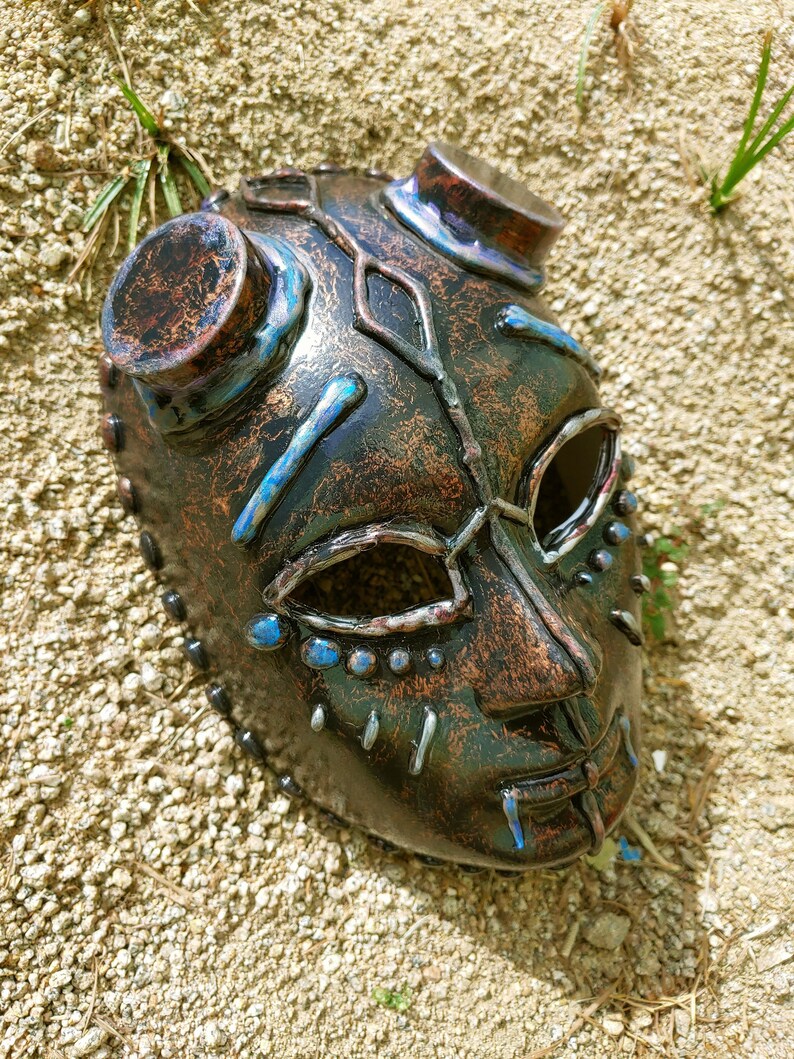 Hand Painted Masquerade Sci-fi Mask Art Piece Wearable | Etsy