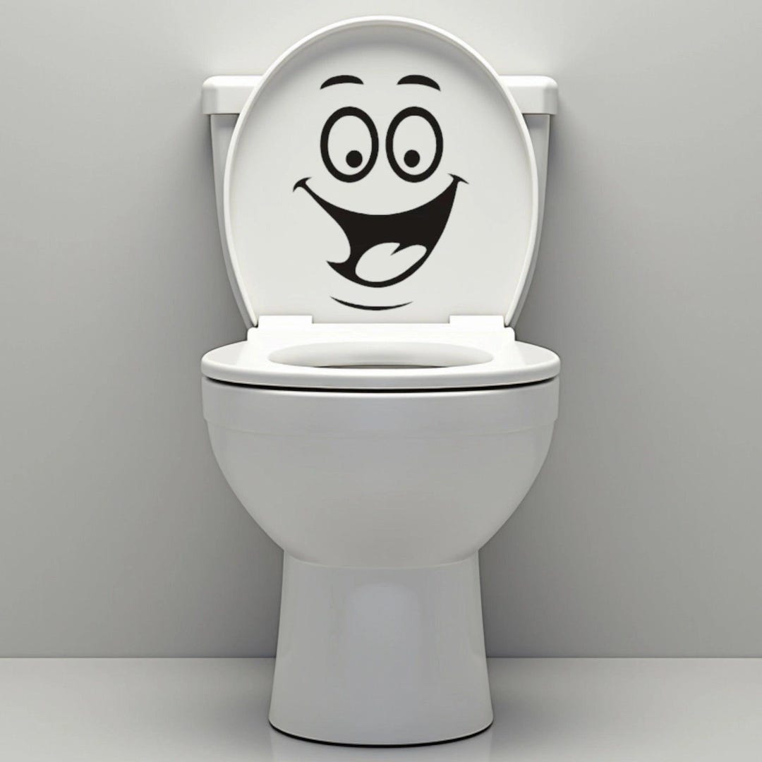 Funny Bathroom Vinyl Decal: Toilet Decor Sticker - Etsy