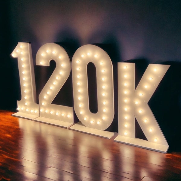 Marquee Numbers - Etsy