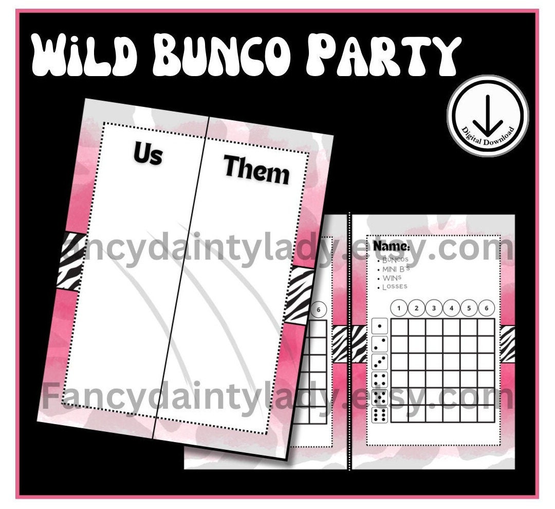 Bunco Cards, Bunco Score Sheet, Bunco Score Card, Bunco Bundle, Bunco ...