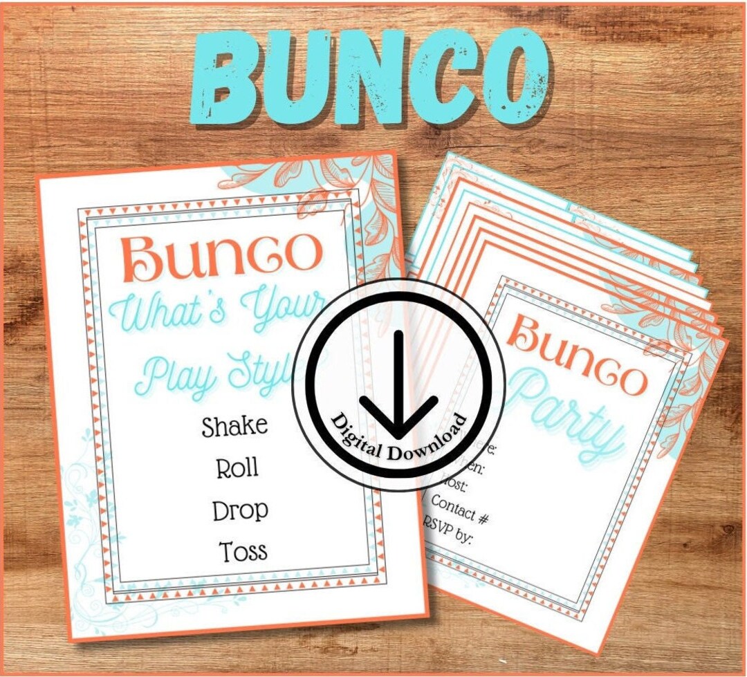 Bunco Cards, Bunco Score Sheet, Bunco Score Card, Bunco Digital, Bunco ...