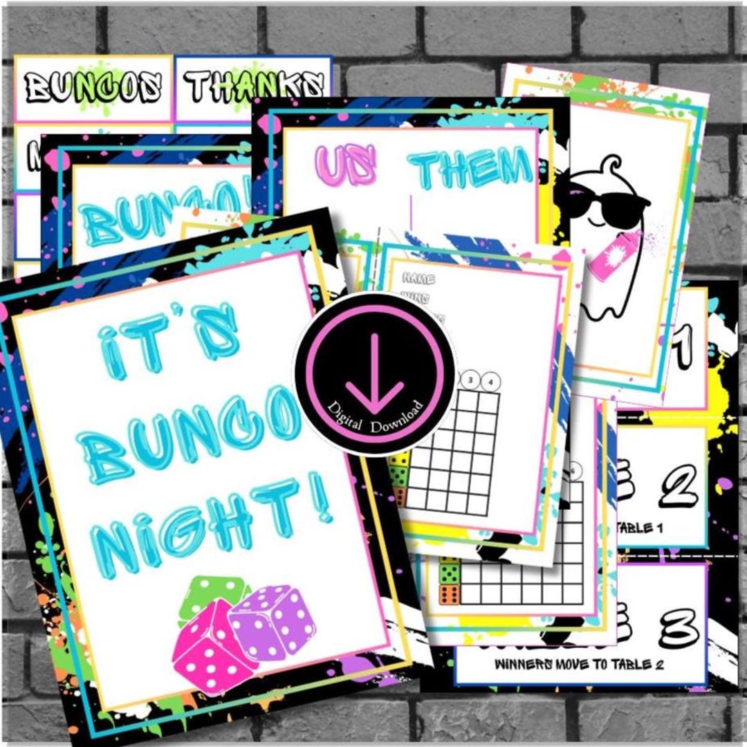 Bunco Score Card, Bunco Score Sheet, Bunco Digital, Bunco Themes, Bunco ...