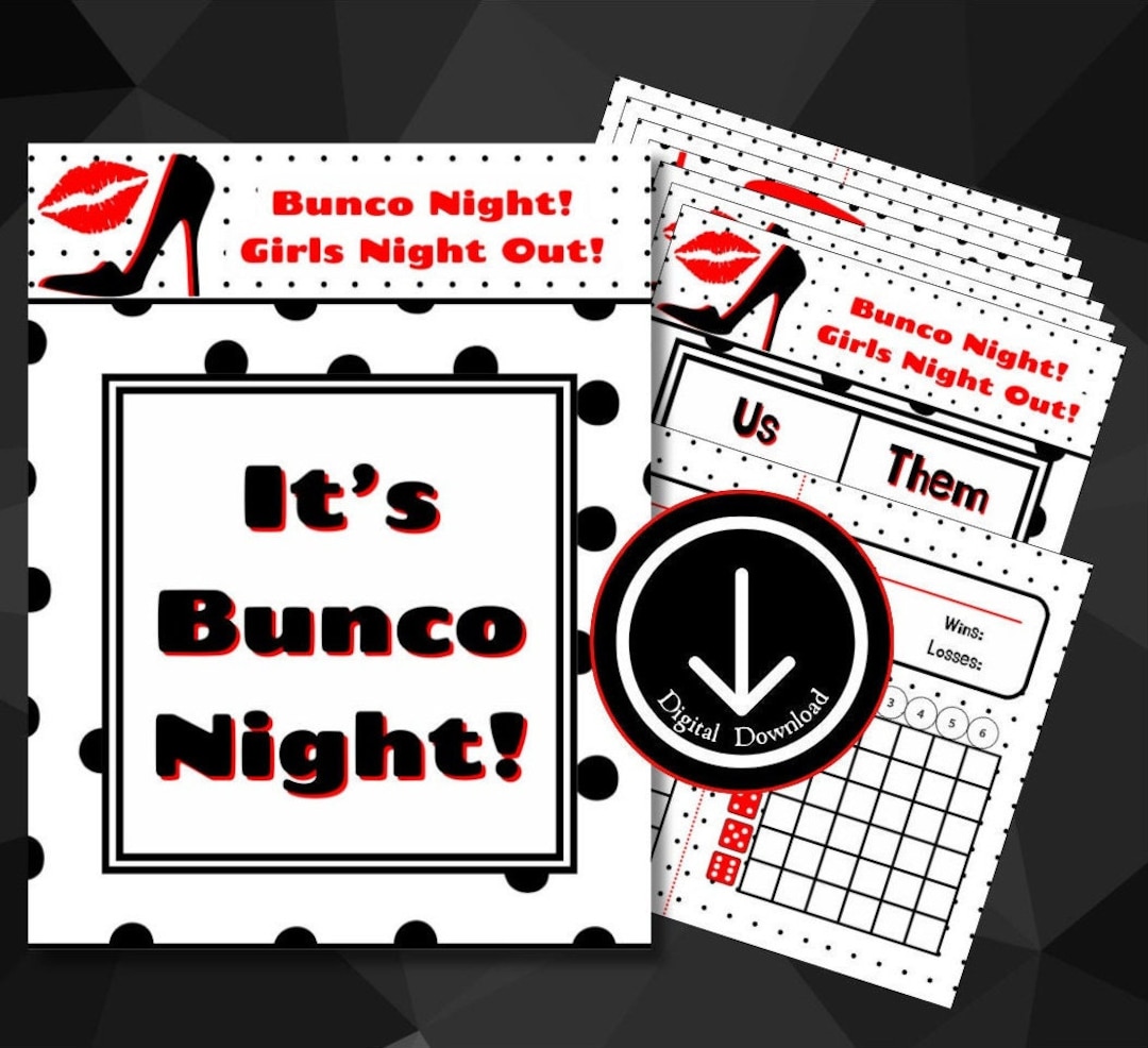 Bunco Night, Bunco Cards, Bunco Score Sheet, Bunco Score Card, Bunco ...