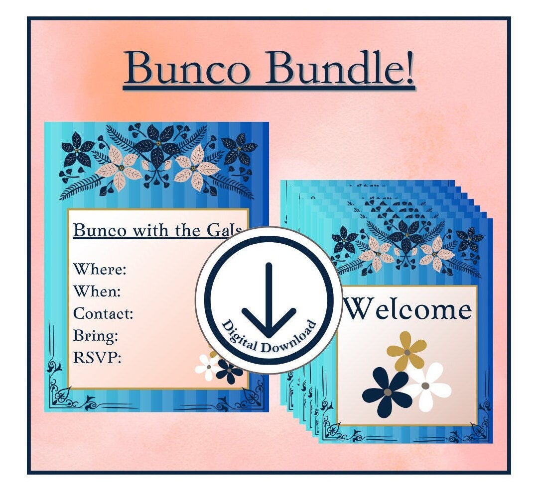 Bunco Cards, Bunco Score Sheet, Bunco Score Card, Bunco Bundle, Bunco ...