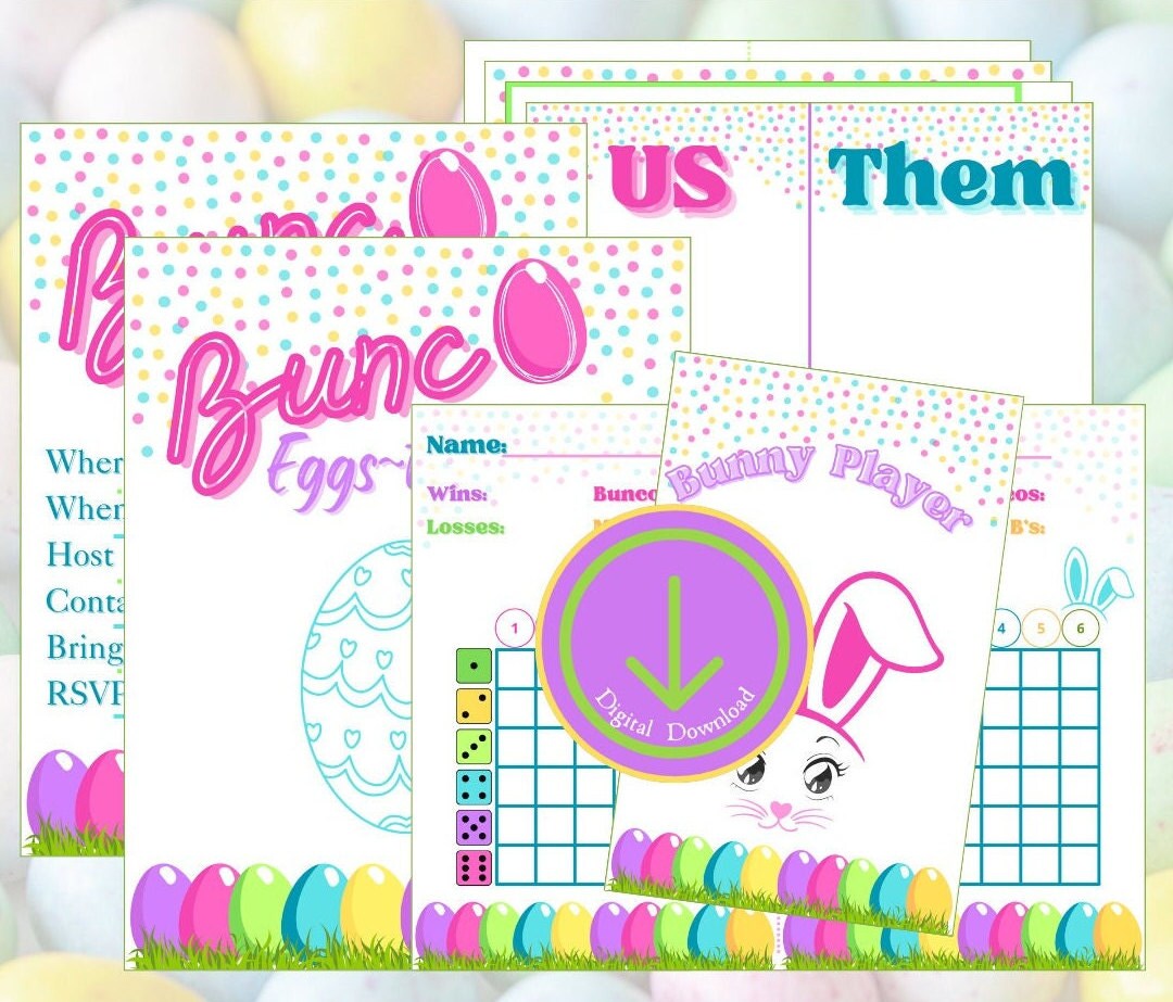 Bunco Score Card, Bunco Score Sheet, Bunco Digital, Bunco Download ...