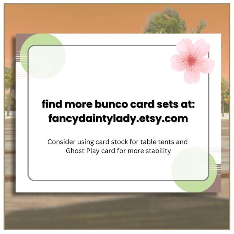 Summer Bunco, Bunco Score Cards, Bunco Score Sheet, Bunco Digital ...