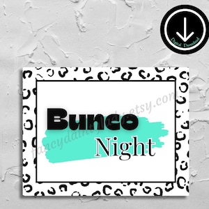 Animal Print Bunco, Bunco Cards, Bunco Score Card, Bunco Score Sheet ...