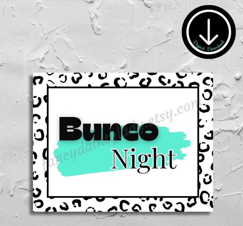 Animal Print Bunco, Bunco Cards, Bunco Score Card, Bunco Score Sheet ...
