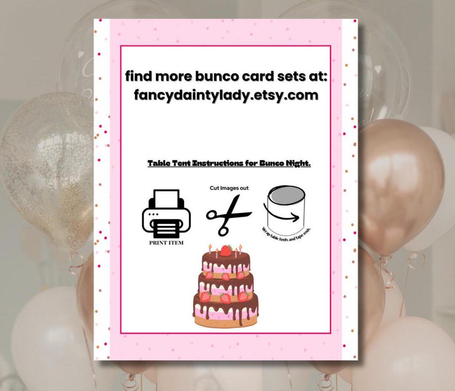Birthday Bunco, Bunco Cards, Bunco Score Sheet, Bunco Score Card, Bunco ...