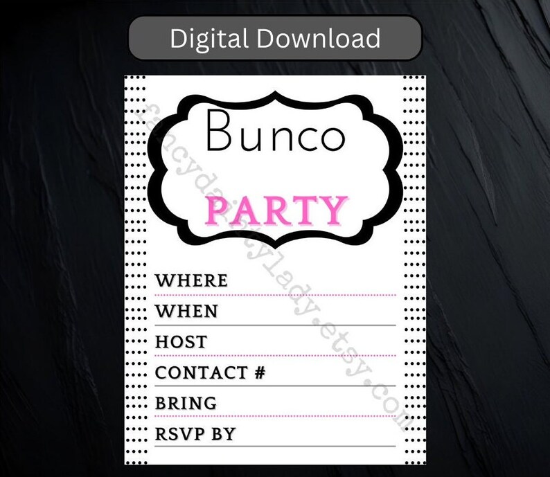 Dotted Bunco, Bunco Cards, Bunco Score Sheet, Bunco Score Card, Bunco ...