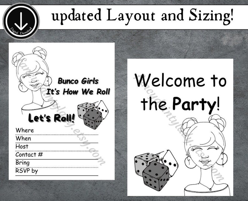 Bunco Cards, Bunco Score Sheet, Bunco Score Card, Bunco Digital, Bunco ...